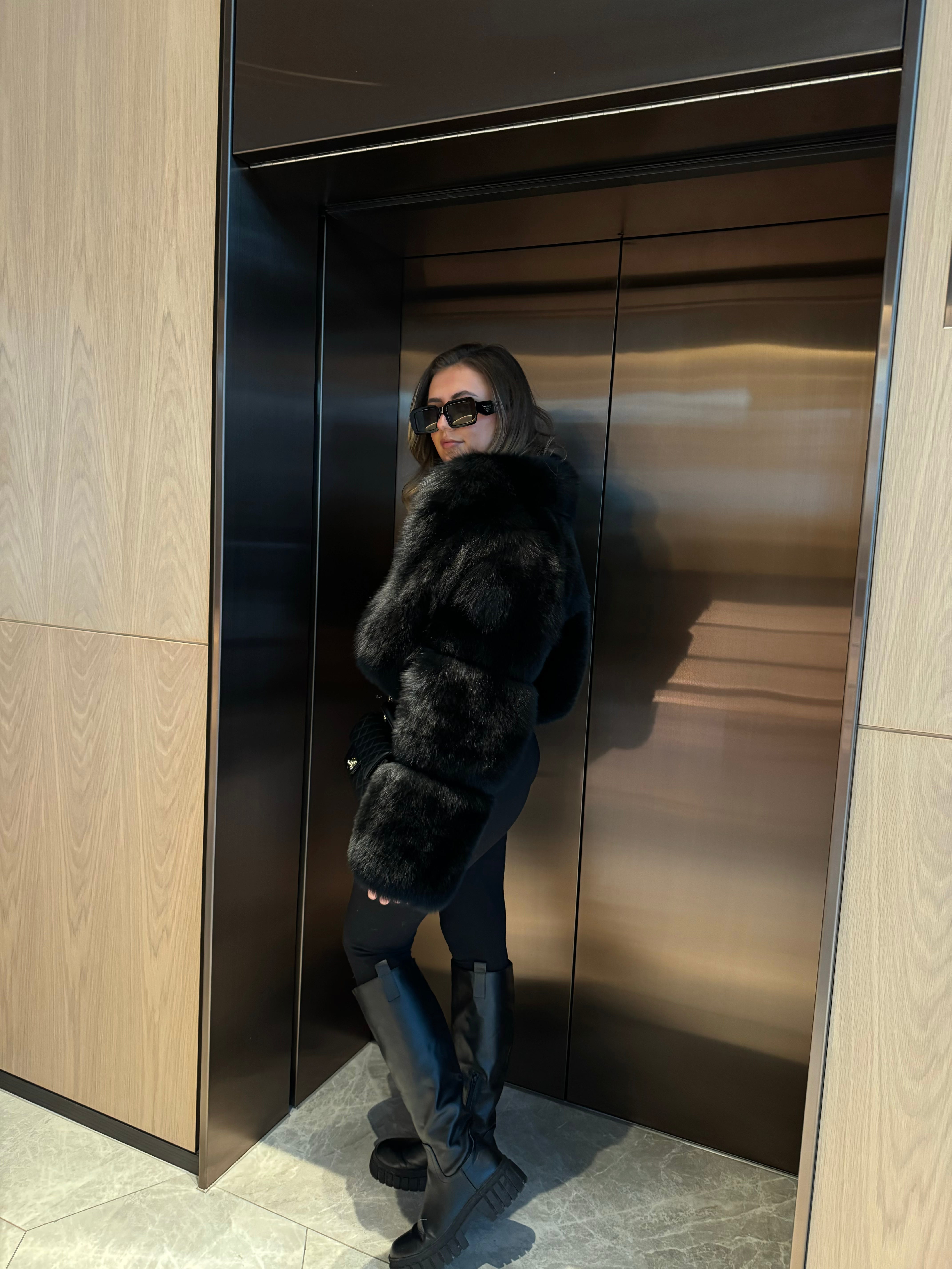 Straight Rows Cropped Collar Coat – Dolcie London